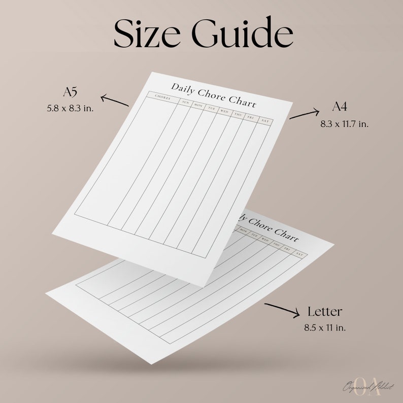 EDITABLE Chore Chart Printable Daily, Weekly Chore List Cleaning ...