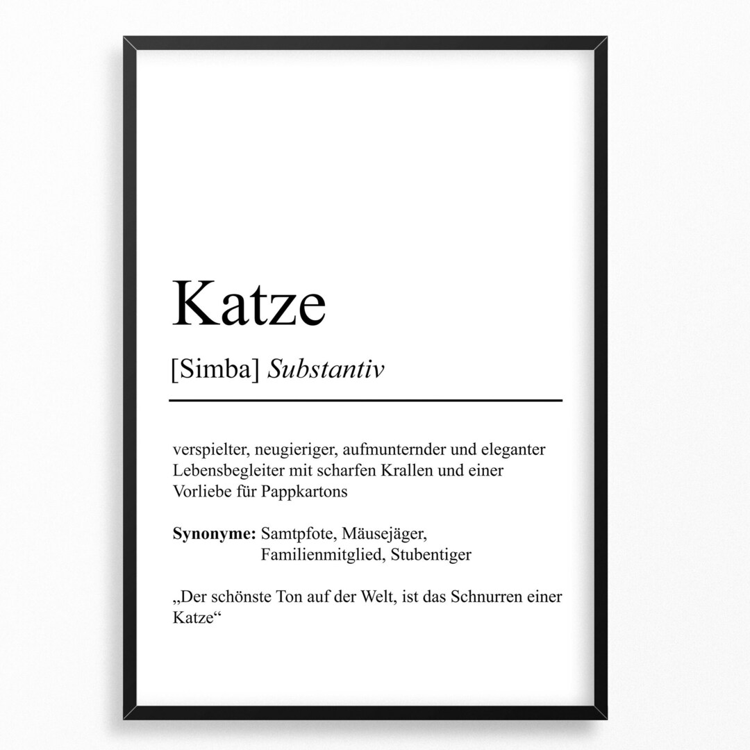 Cat Breed Definition Poster Personalizable Minimalist Wall Decoration ...