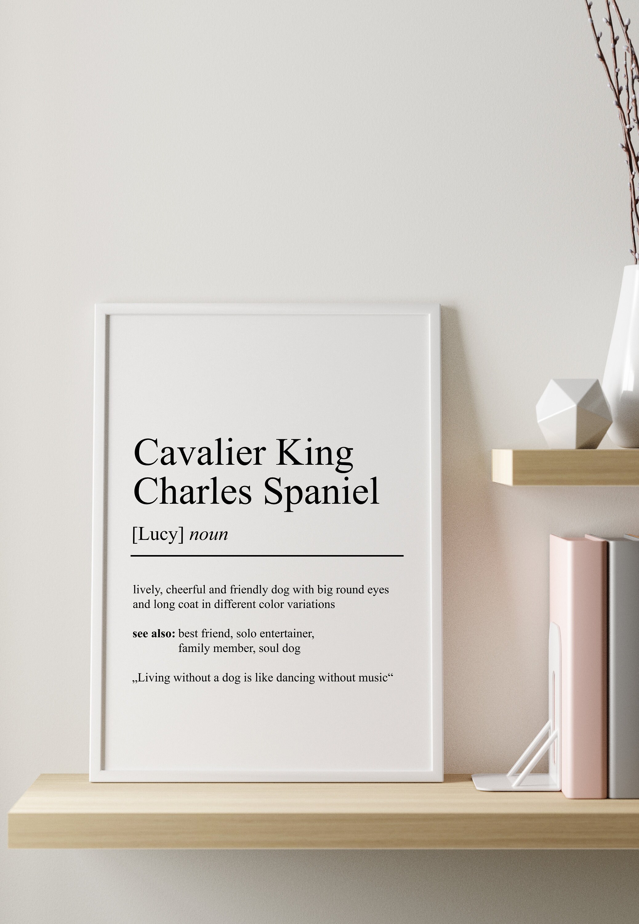 Cavalier King Charles Spaniel Definition Poster Minimalist - Etsy