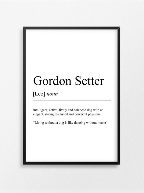 Gordon Setter Definition Poster Minimalist Design - Etsy