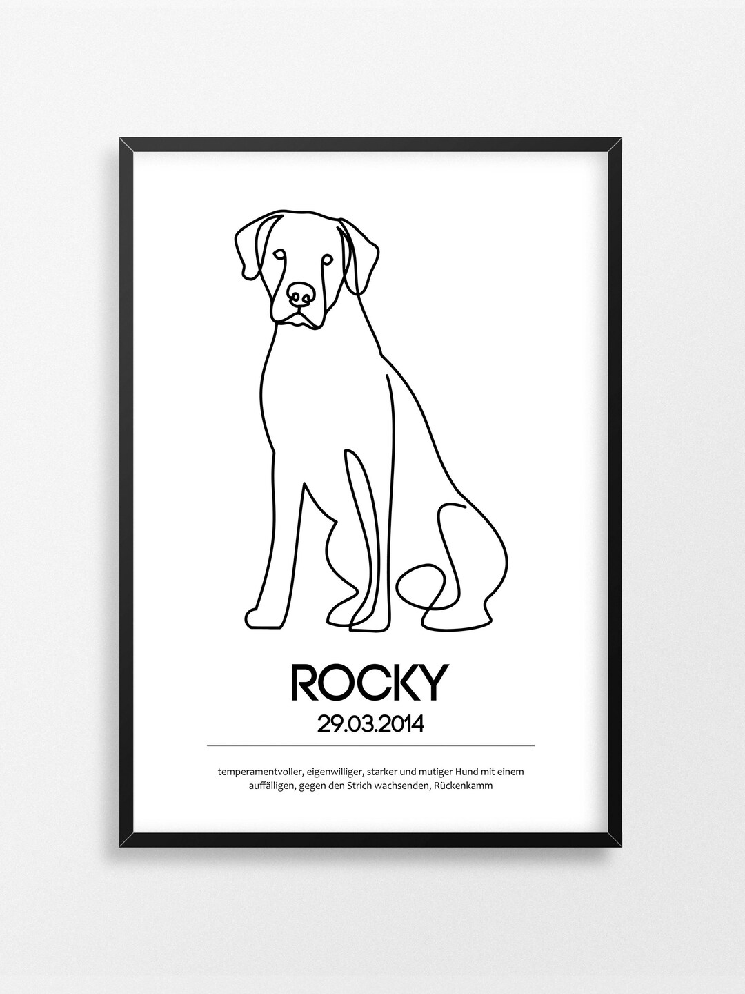 Rhodesian Ridgeback Dog Breeds Line Art Definition Poster ...