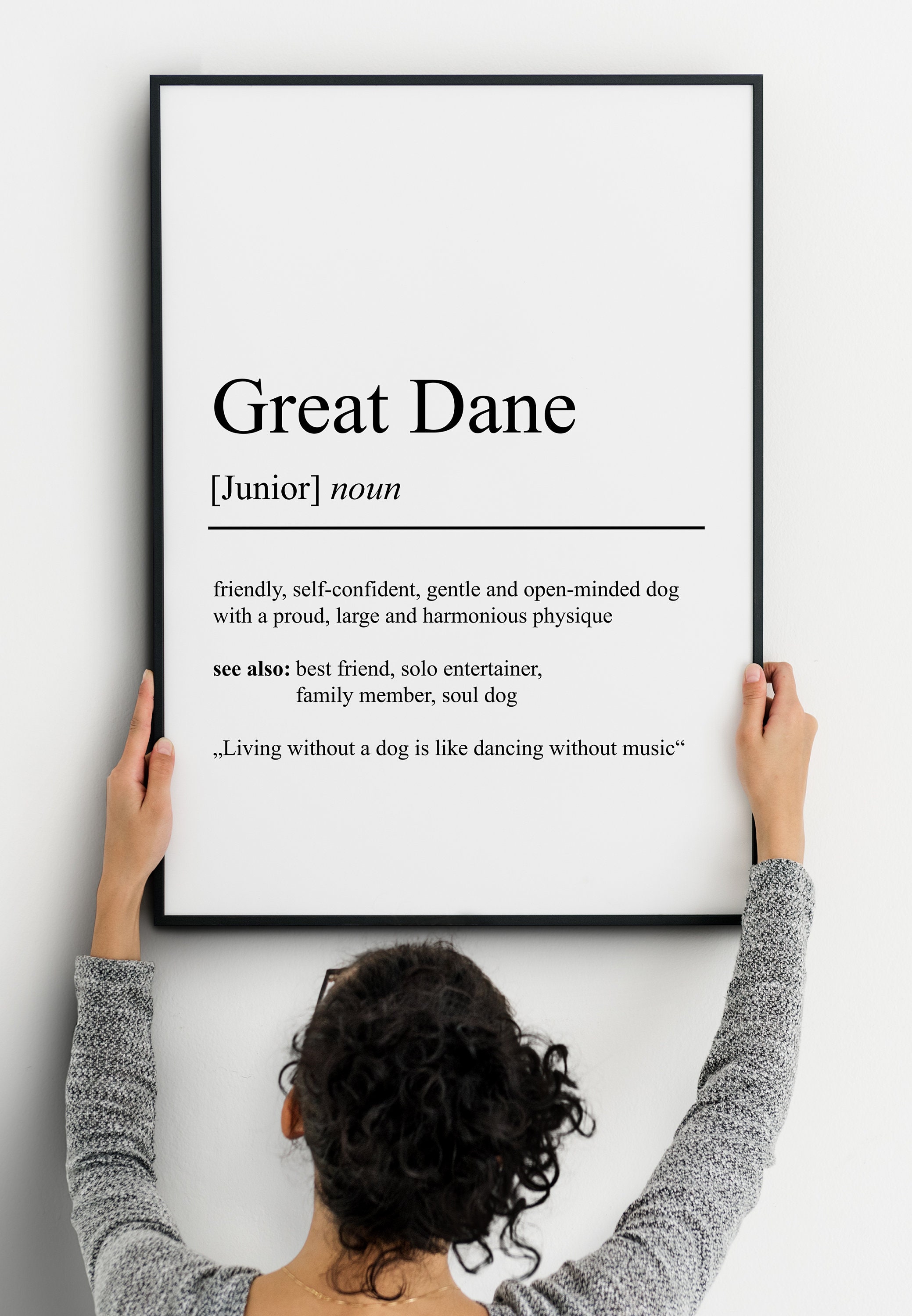 Great Dane Definition Poster Minimalist Design Personalizable Gift ...