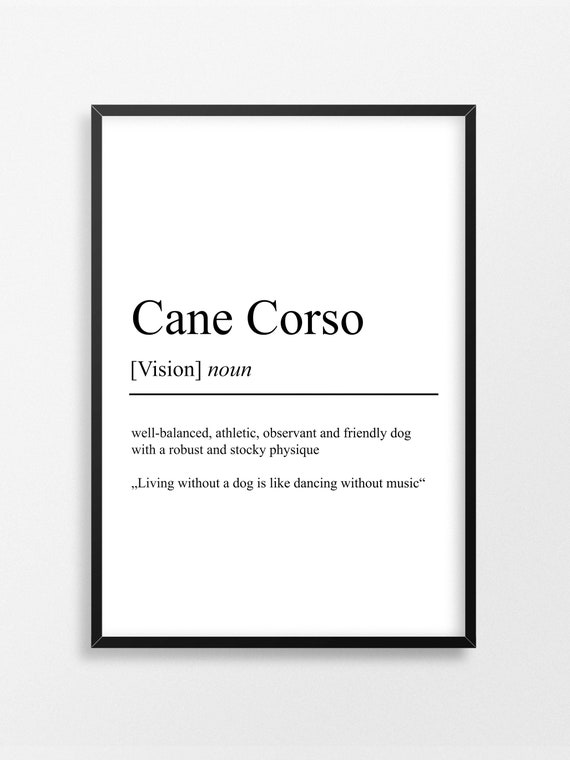 Cane Corso Definition Poster Minimalist Design - Etsy
