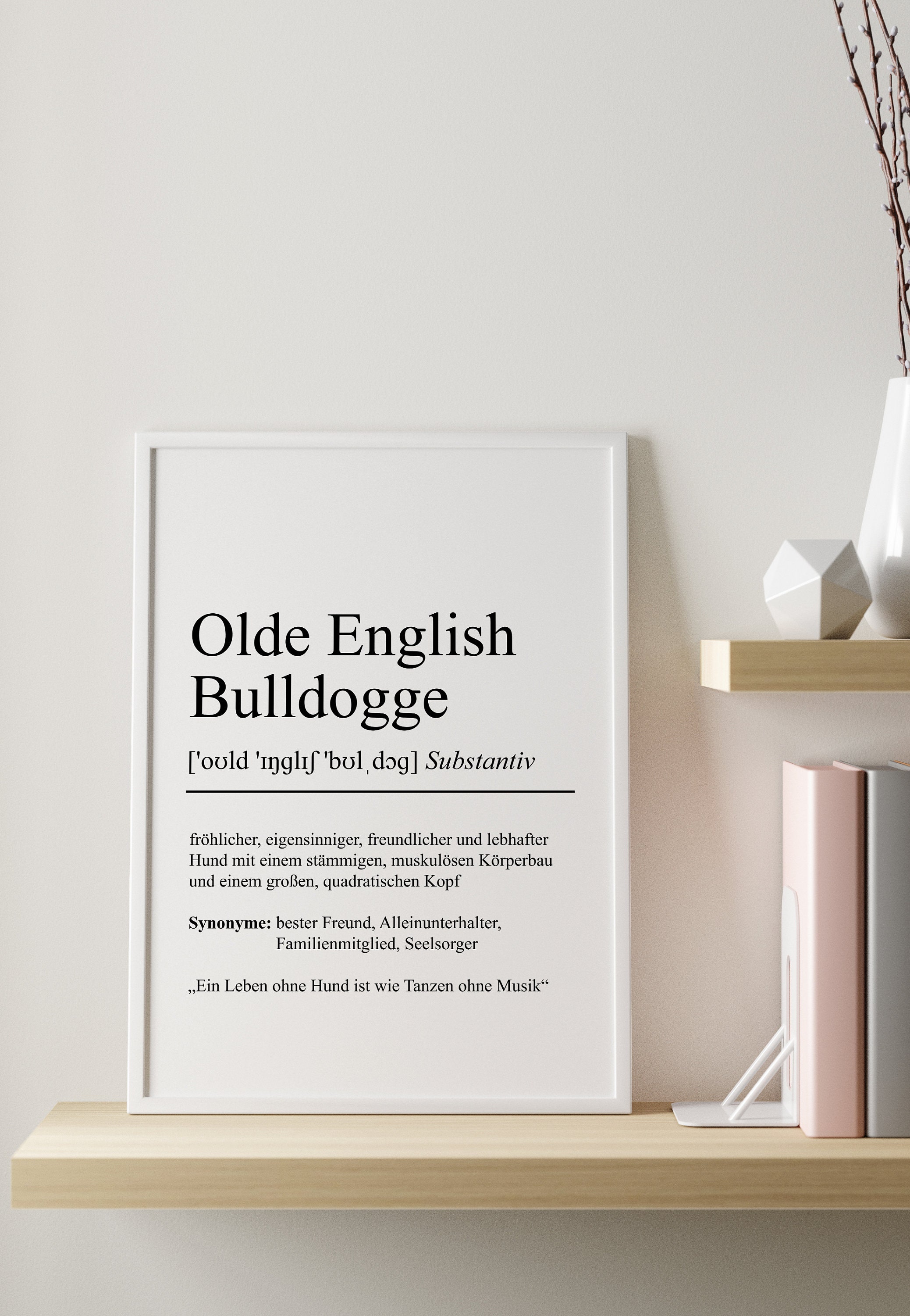 Olde English Bulldogge Definition Poster Minimalist Design - Etsy