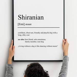 Shiranian Definition Poster Minimalist Design Personalizable Gift ...
