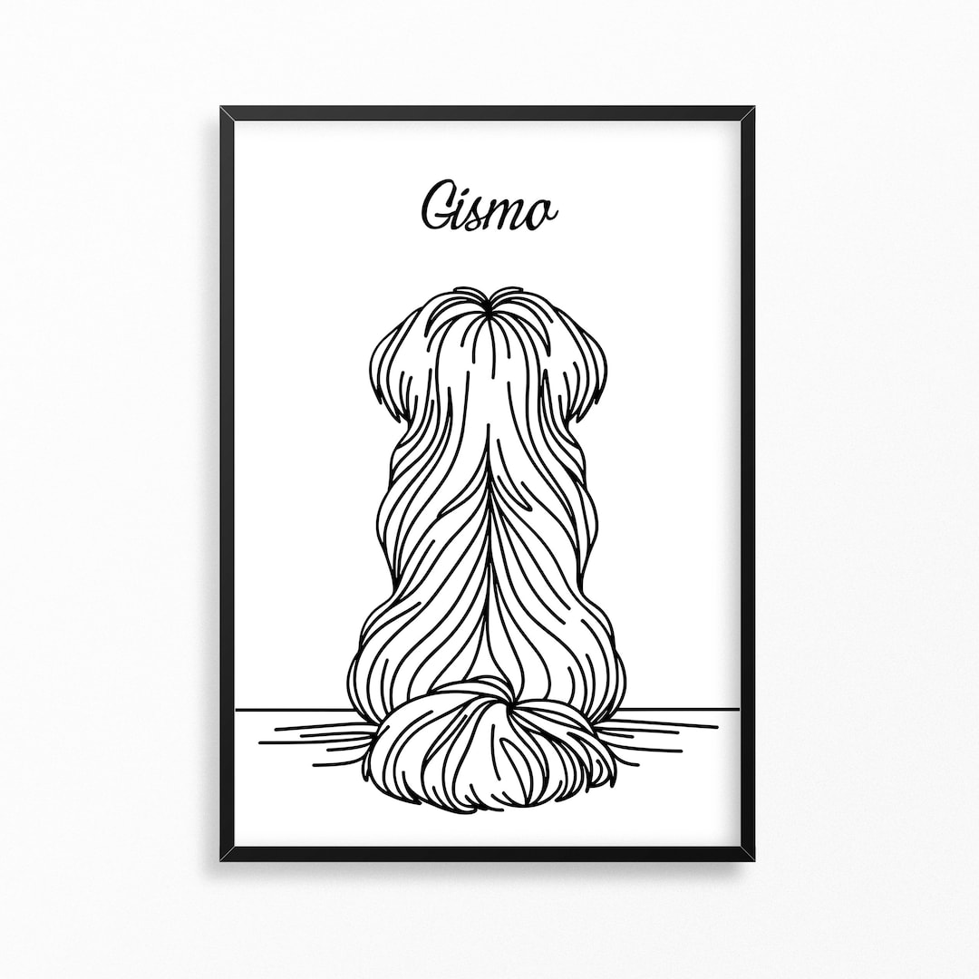 Maltese Line Art Poster Customizable Dog Poster Gift Dog Owner Poster ...