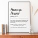 Hanover Hound Definition Poster Personalizable Dog Breed Poster Gift ...