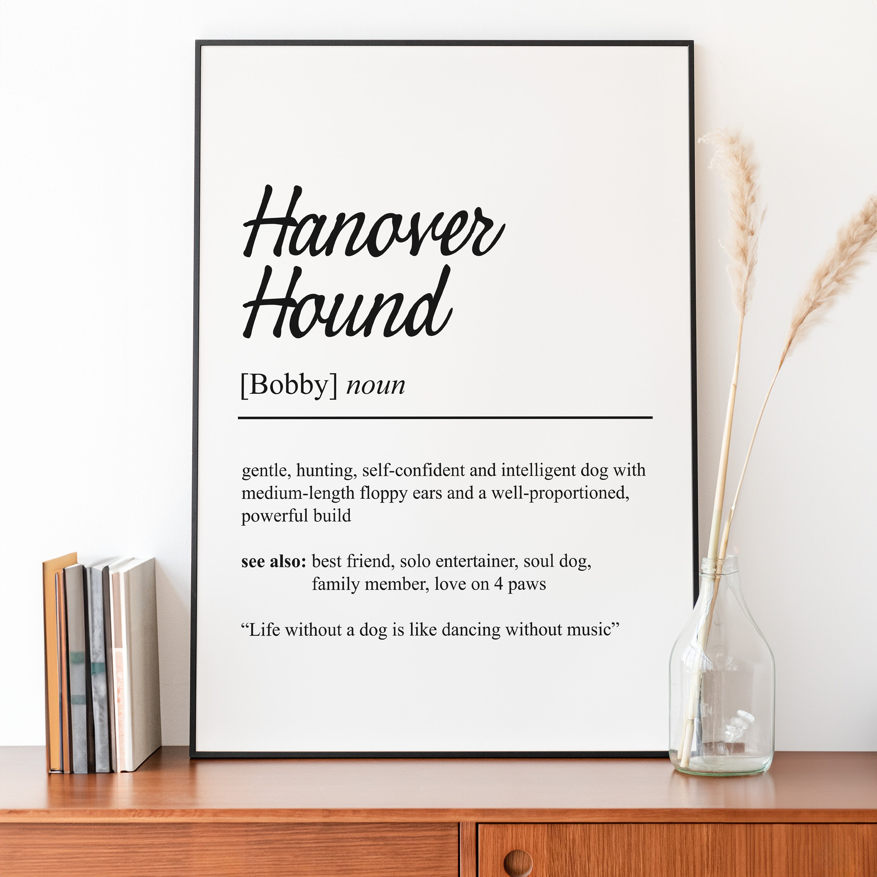 Hanover Hound Definition Poster Personalizable Dog Breed Poster Gift ...
