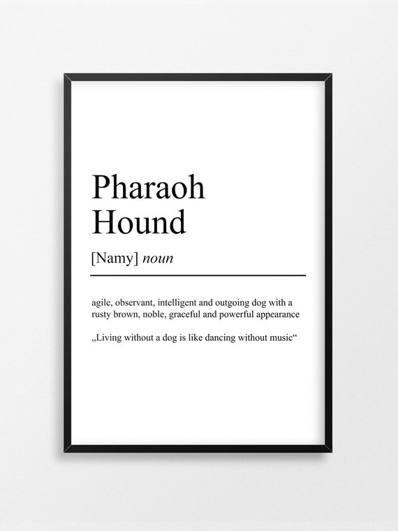 Pharaoh Hound Definition Poster Minimalist Design - Etsy