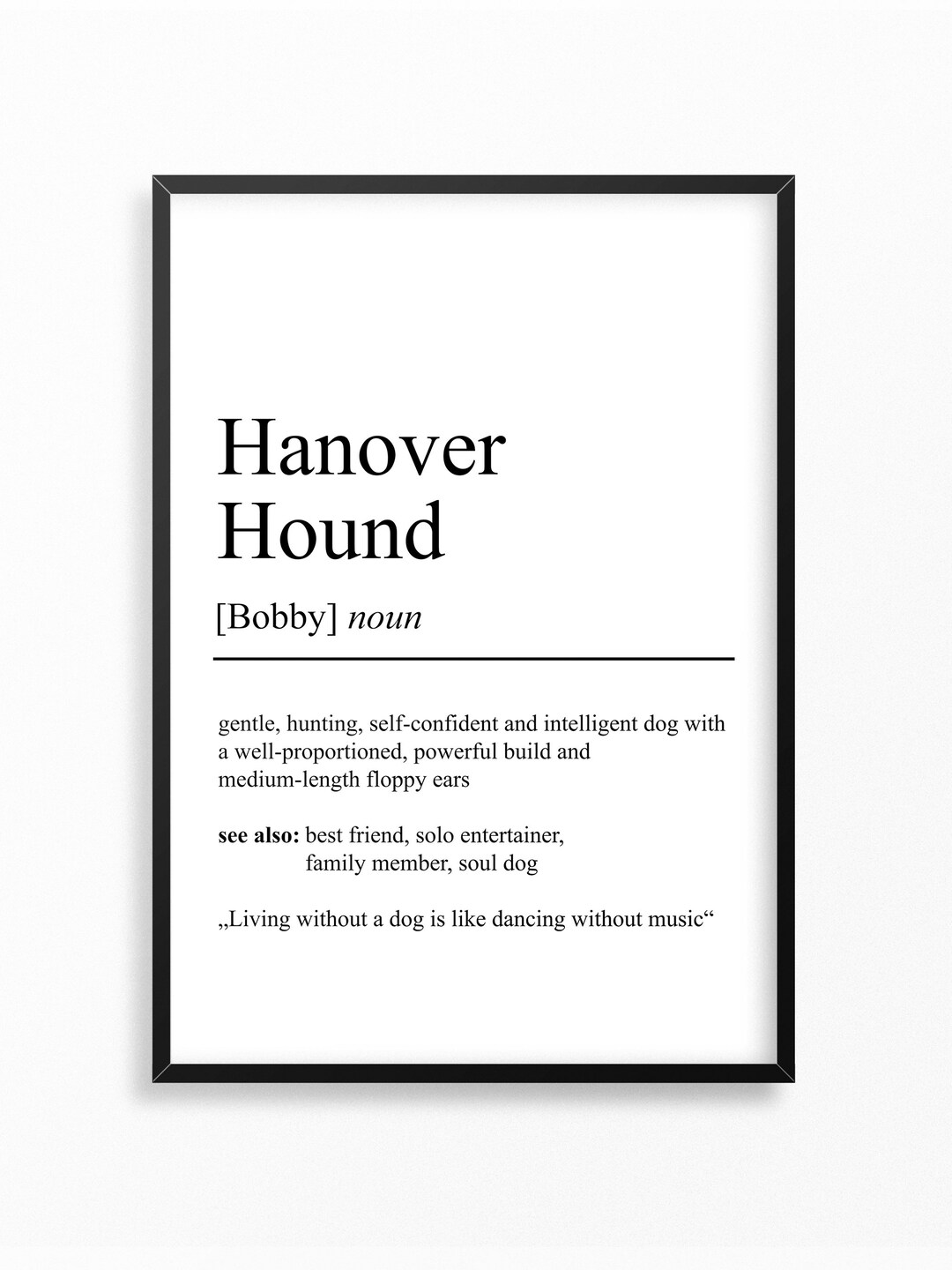 Hanover Hound Definition Poster Dog Owner Gift Birthday Poster Dog ...