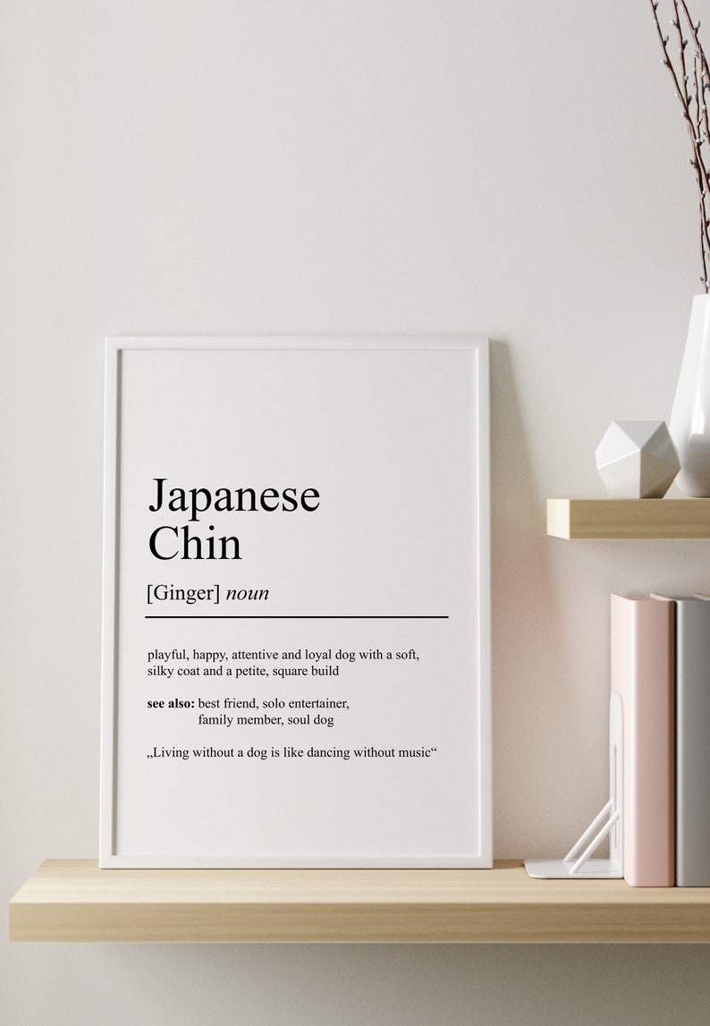 Japanese Chin Definition Poster Minimalist Design - Etsy