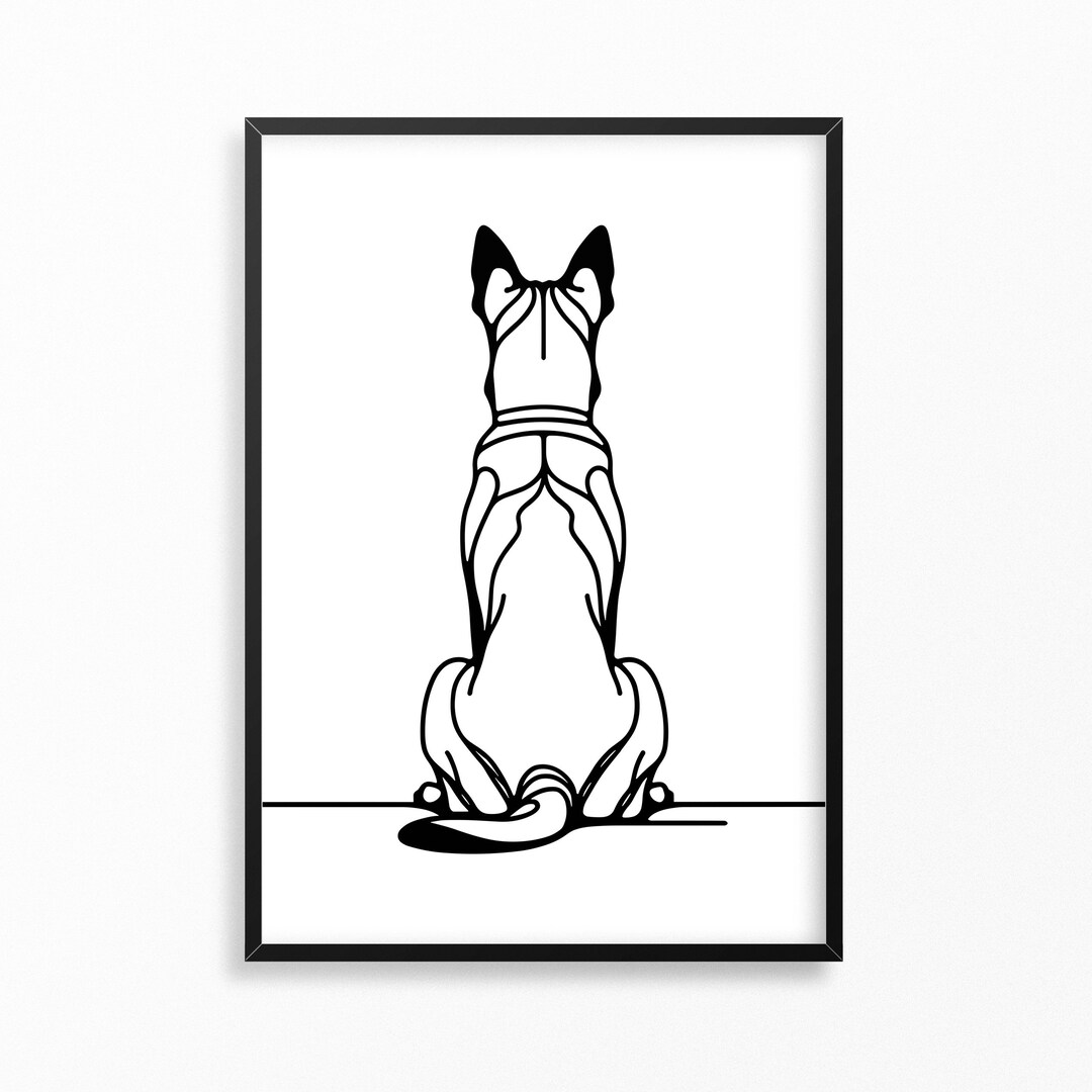 Malinois Line Art Poster Personalizable Dog Poster Gift Dog Owner ...