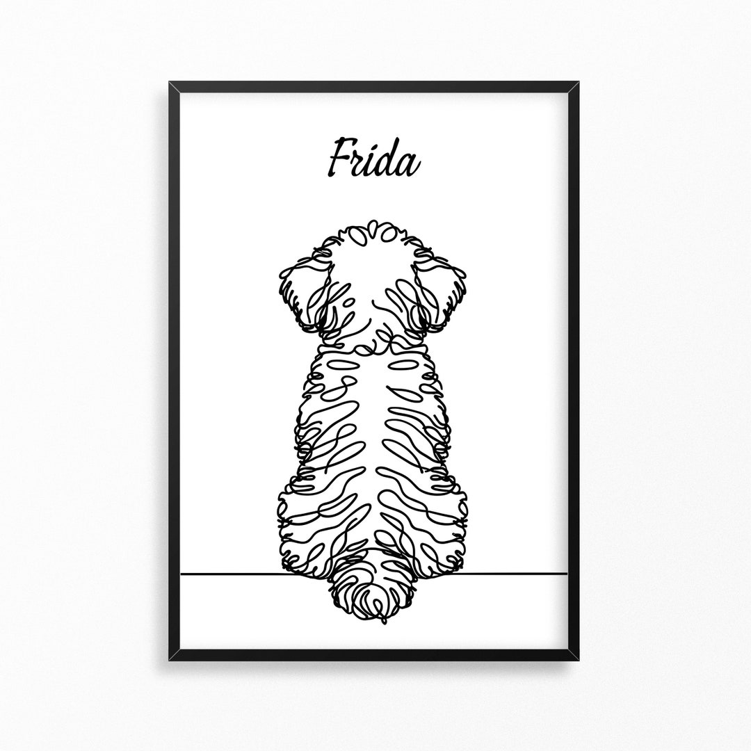 Maltipoo Line Art Poster Personalizable Dog Poster Gift Dog Owner ...