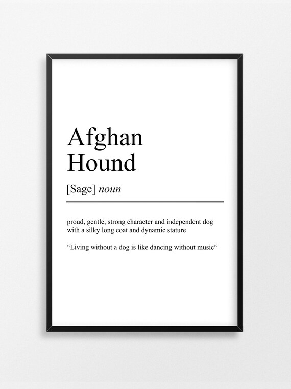 Afghan Hound Definition Poster Minimalist Design - Etsy