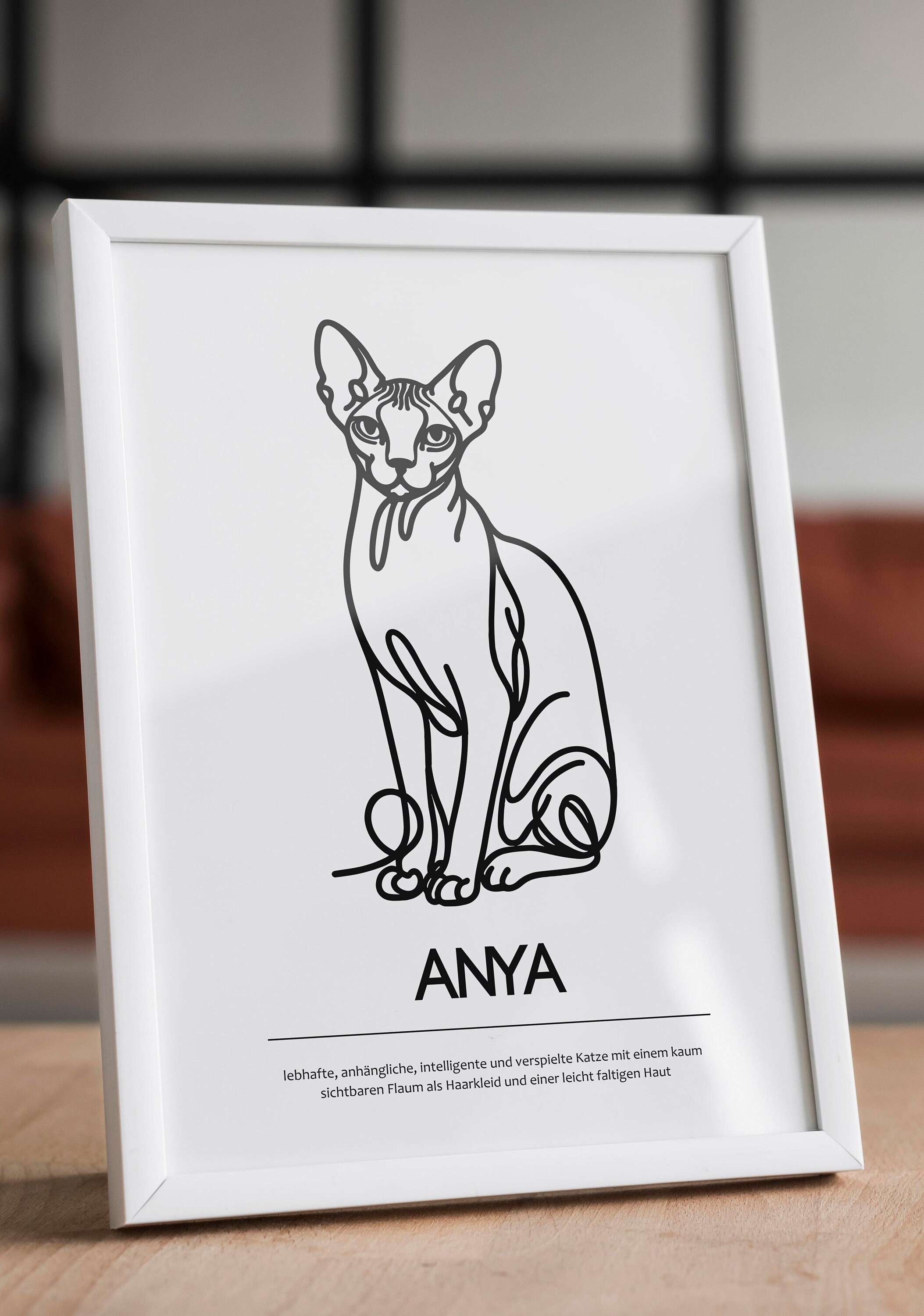 Sphynx Cat Line Art Definition Poster Customizable Mural Cat Poster ...