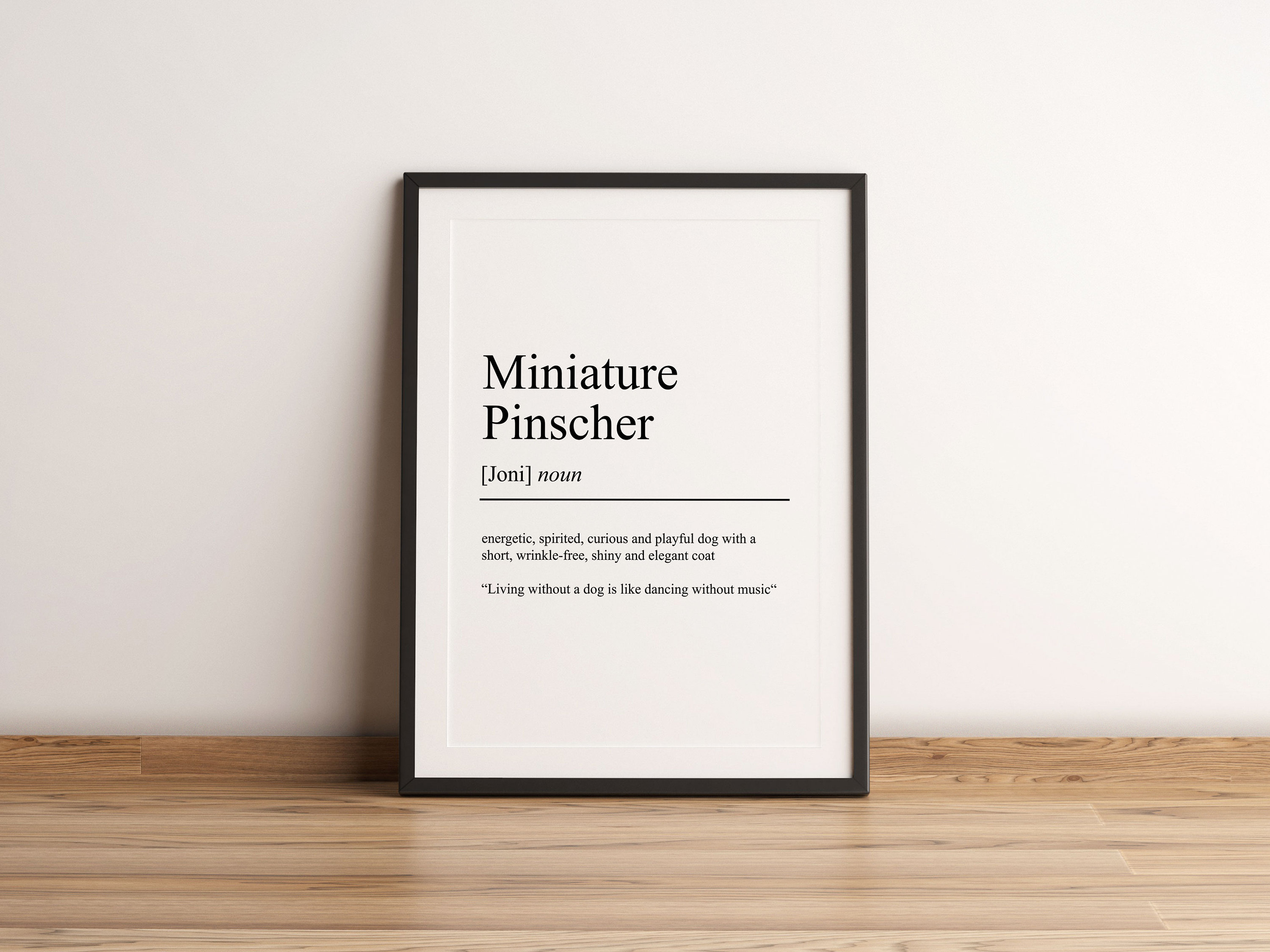 Miniature Pinscher Definition Poster Minimalist Design - Etsy