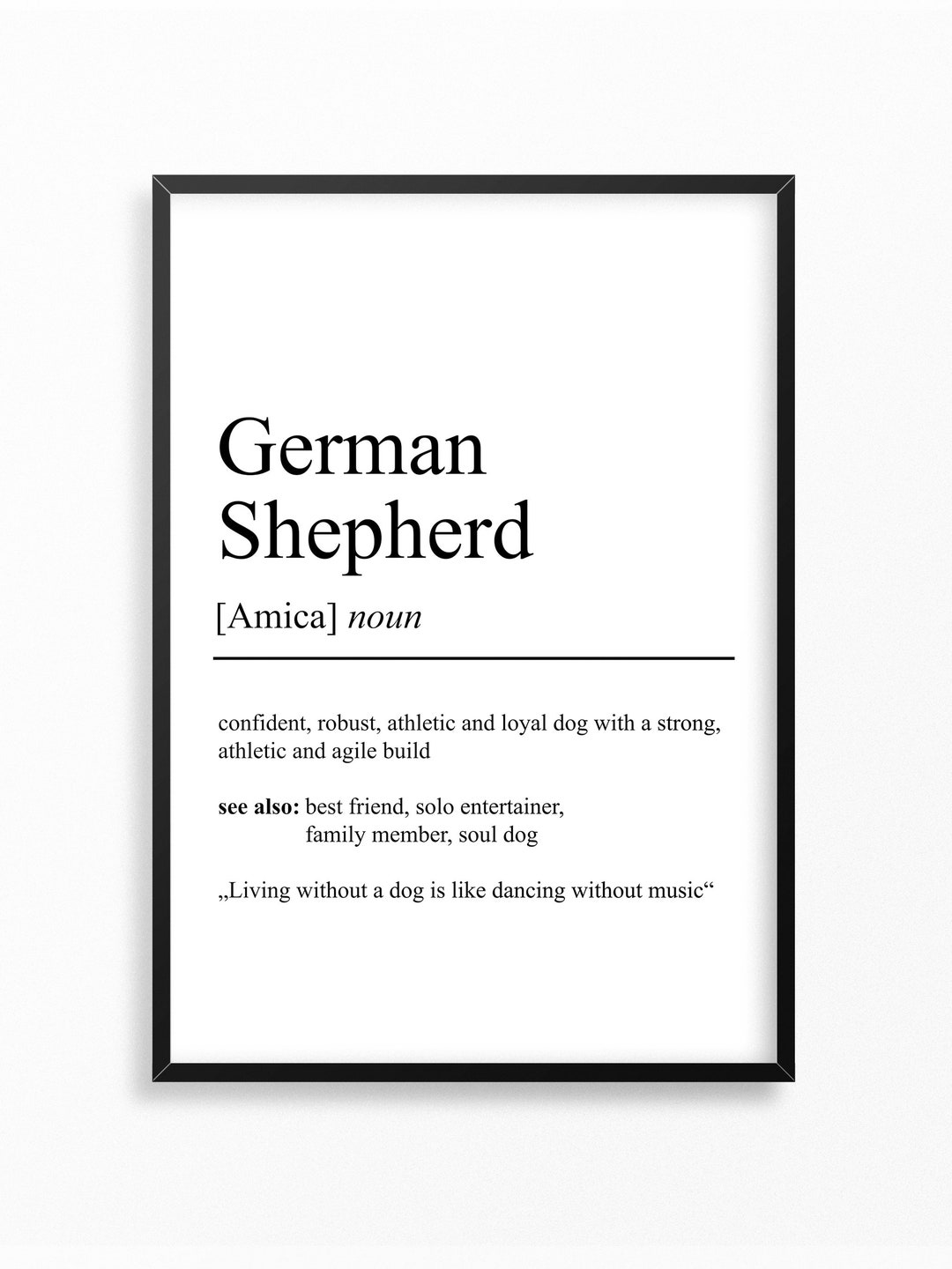 German Shepherd Definition Poster Minimalist Design - Etsy