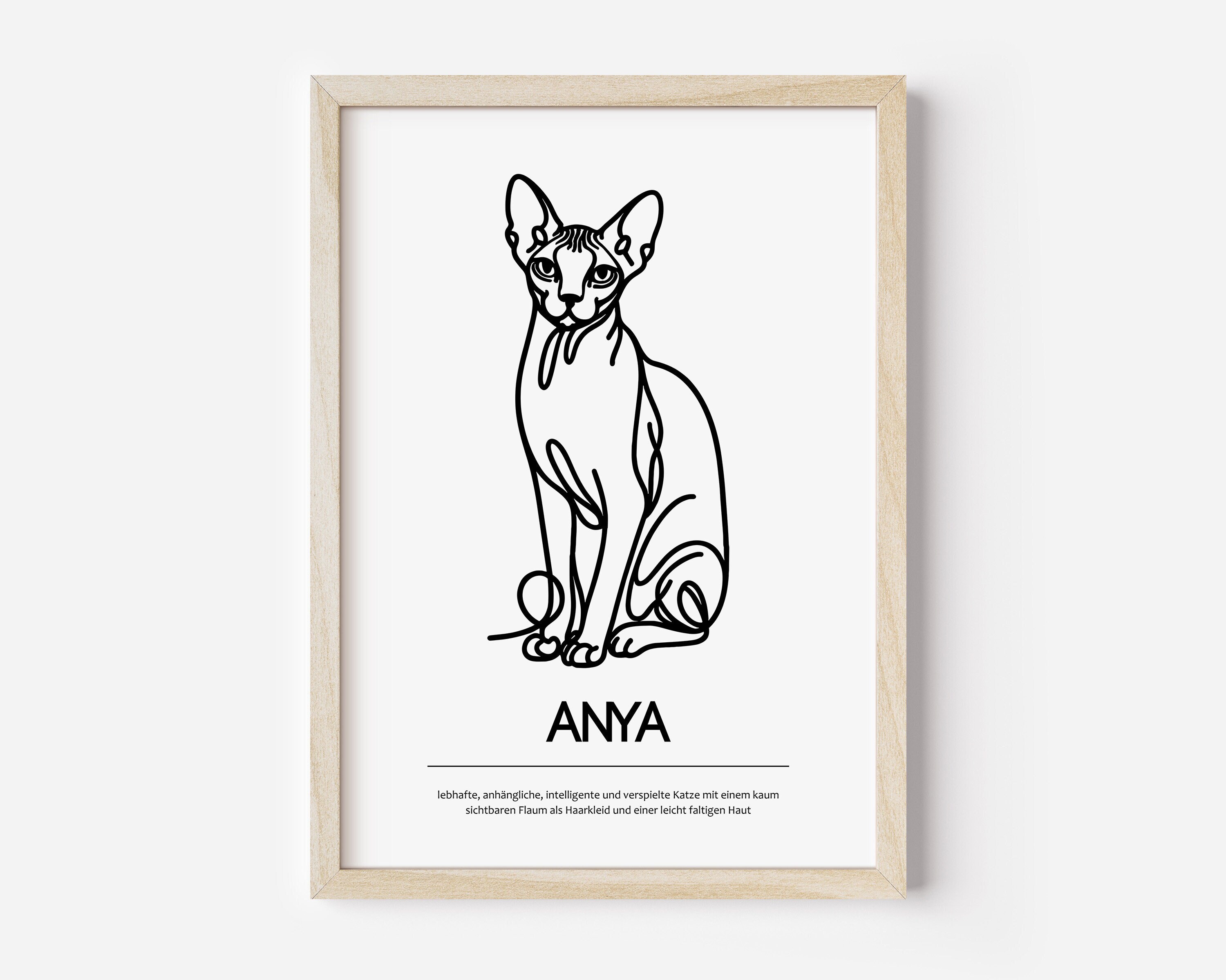 Sphynx Cat Line Art Definition Poster Customizable Mural Cat Poster ...