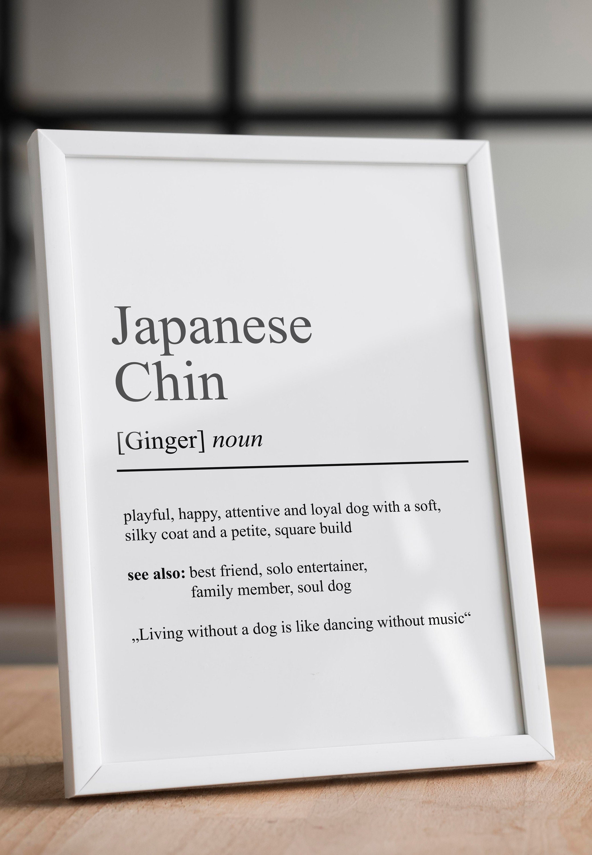 Japanese Chin Definition Poster Minimalist Design - Etsy