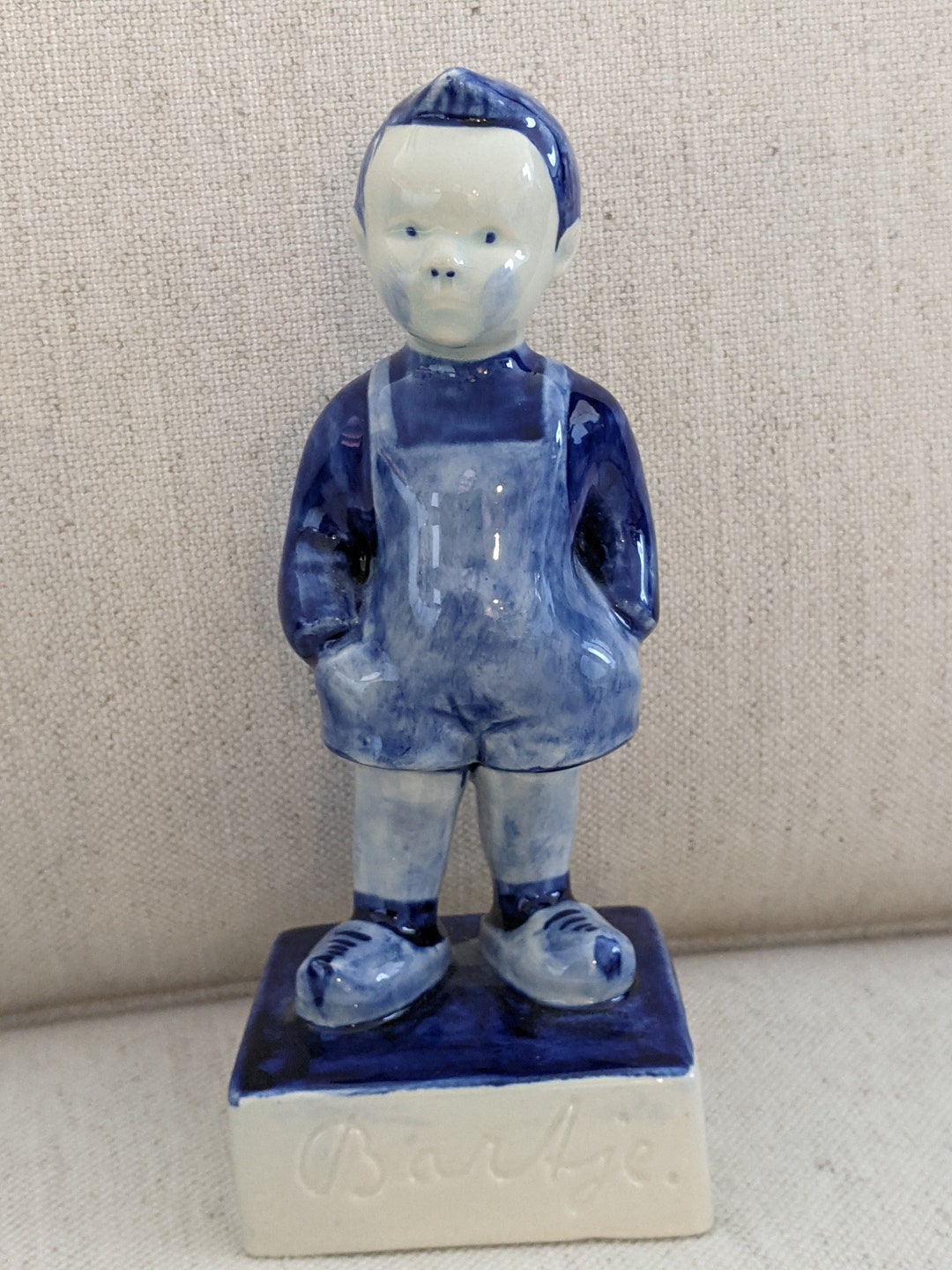 Vintage Porcelain Blue Delft Style Dutch Boy Figurine Hand Painted ...