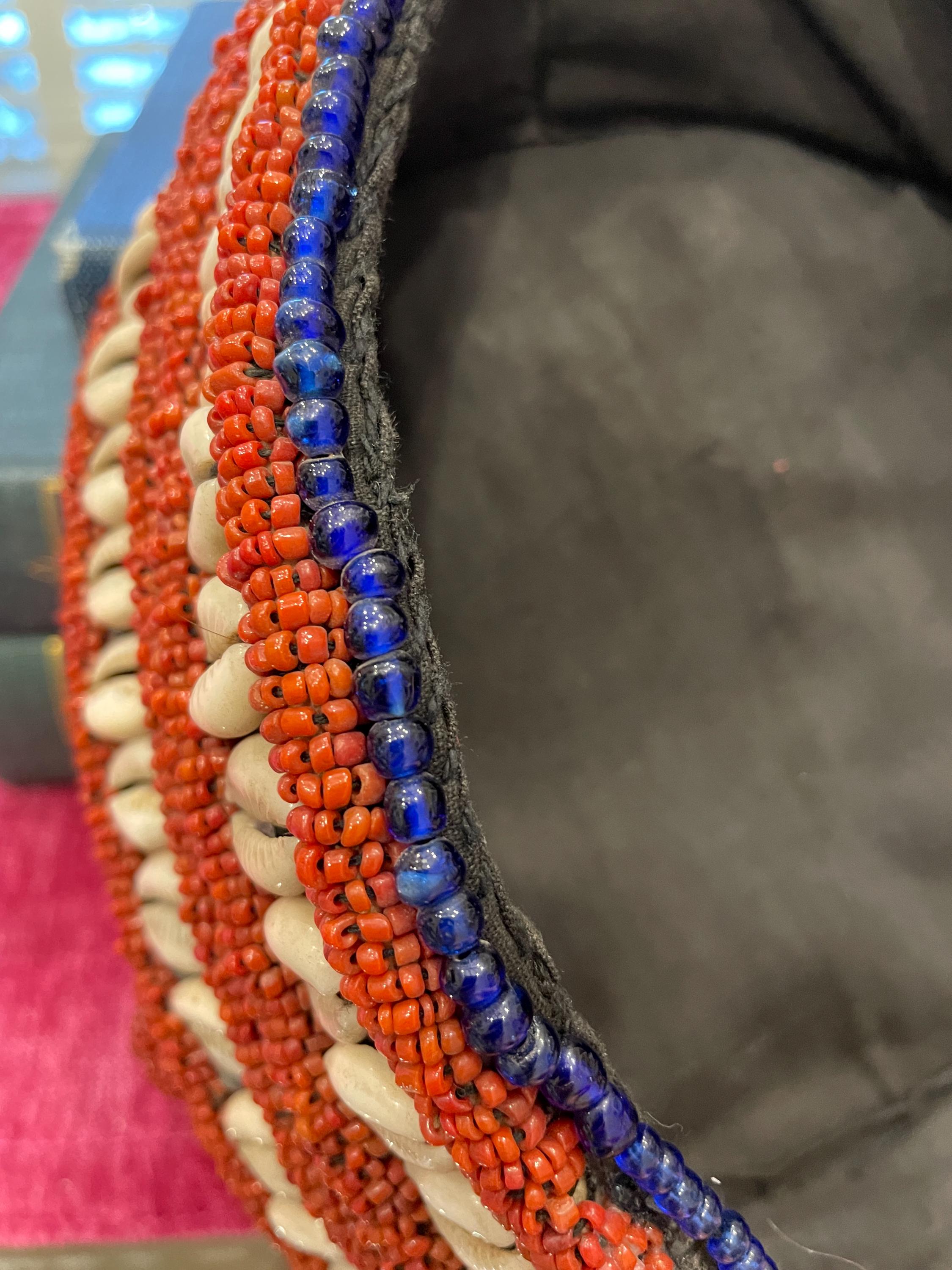 Antique Tibetan / Nepali Headdress - Handmade Hat With Cowrie Shells ...