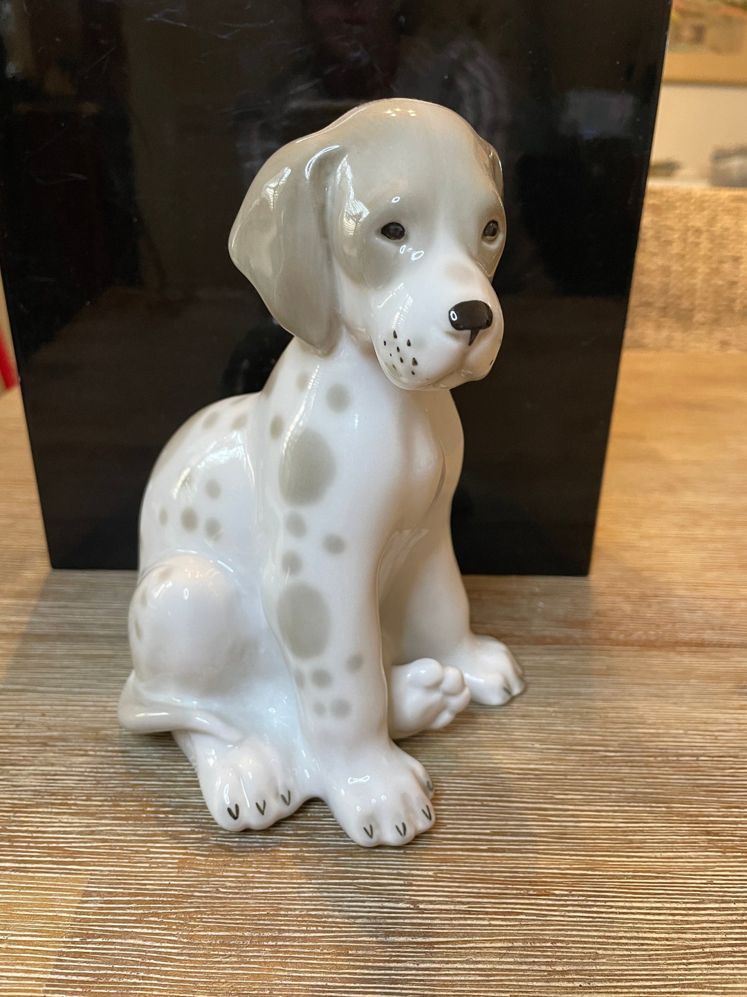 Vintage Soviet Beautiful Porcelain Figurine Dalmatian Puppy Dog LFZ ...