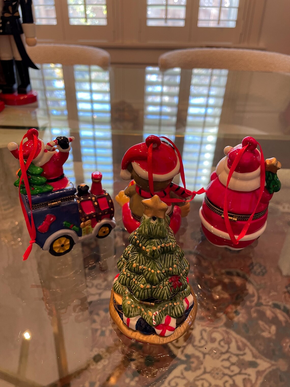 Vintage Hinged Christmas Trinket Boxes Monkey-santa- Christmas Tree - Etsy