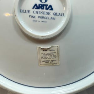 Japanese Arita Blue Porcelain Quail Bowl Fine China Round Platter and ...