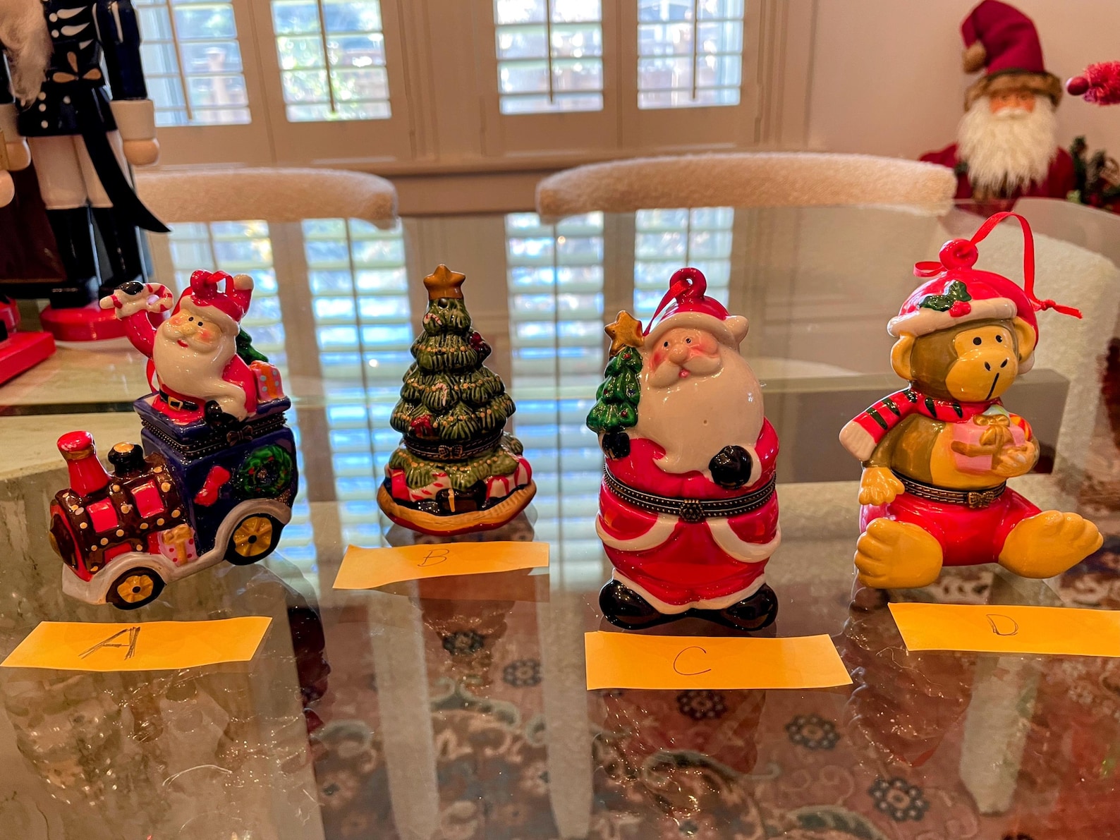 Vintage Hinged Christmas Trinket Boxes Monkey-santa- Christmas Tree - Etsy