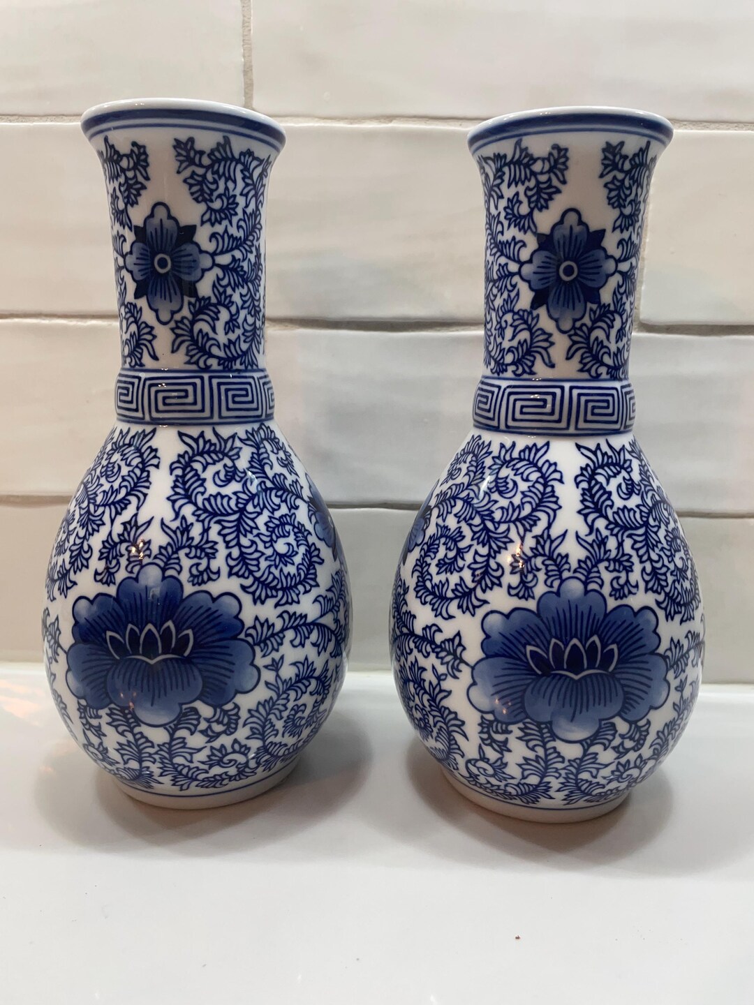 Vintage Blue BOMBAY Chinoiserie Bud Vase - Collectible Home Dcor - Etsy