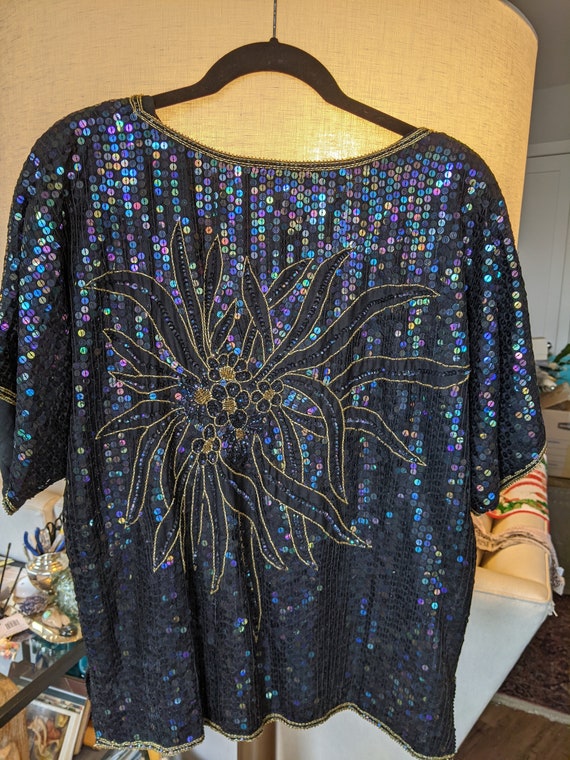 Vintage 100% silk sequin - Gem