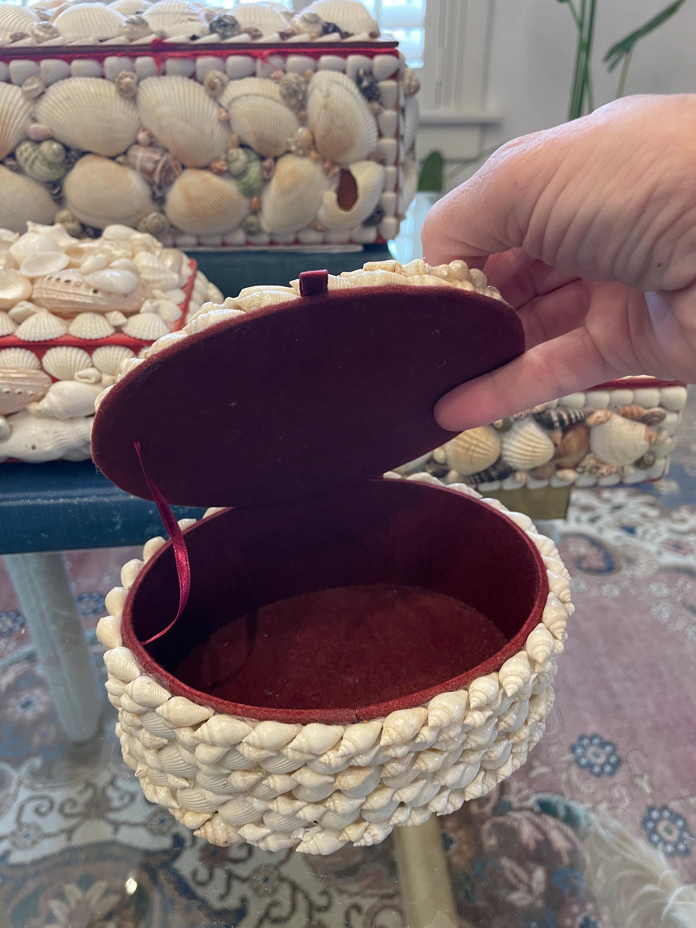 Vintage Sea Shell Trinket Box Jewelery Box Coastal Design, Decor ...