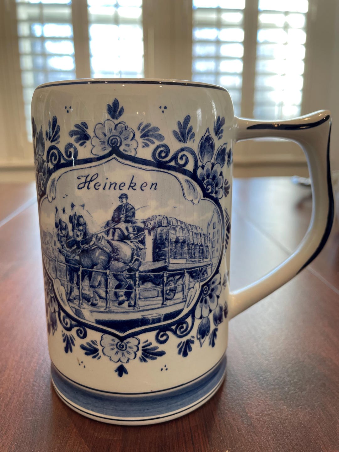 Heineken Delft Blue Beer Stein - Hand-painted Ceramic Mug From Holland ...