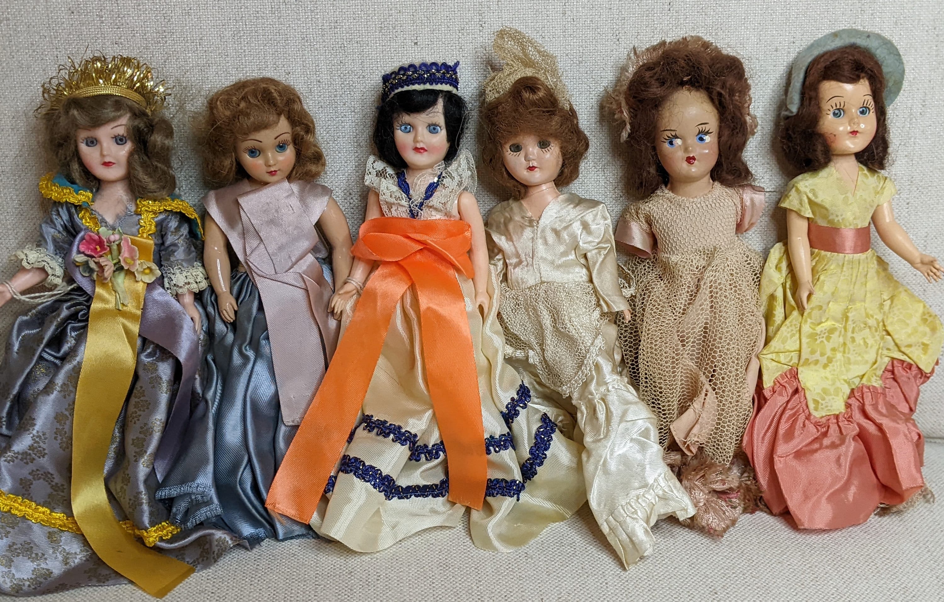 Set of 6 1940's Composition & Plastic Vintage Mid Century Dolls - Etsy