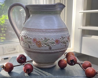 Austrian Ainring Keramik Handarbeit Pitcher, Hand Crafted Pottery ...