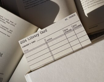 Editable Custom Library Card Bookmark, Printable Template, Thank You ...