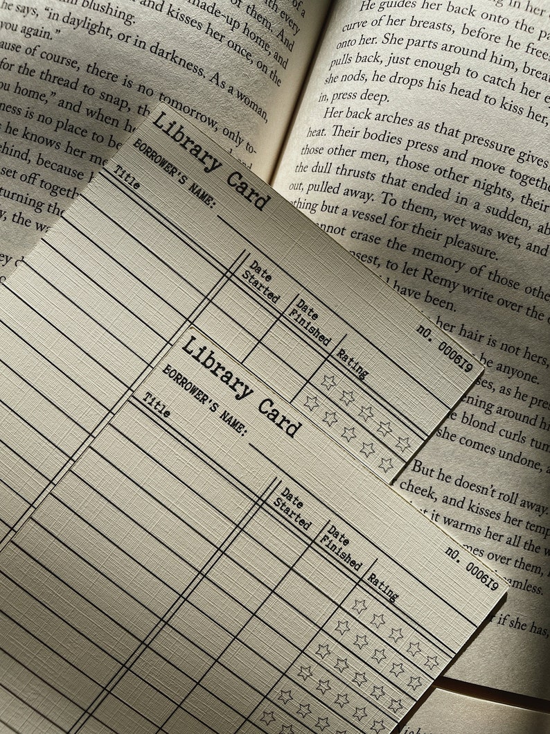 Undated Star Rating Library Card Tracker - Etsy