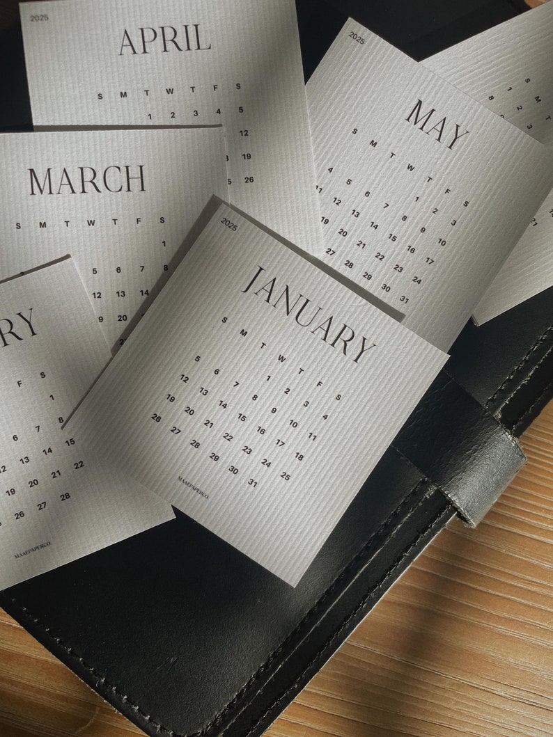 2025 3 X 3 Minimal Mini Calendars - Etsy