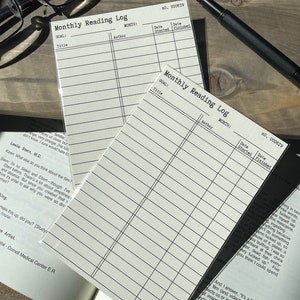 Monthly Reading Log Card - Etsy