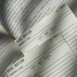 Book Review Library Card Tracker - Etsy