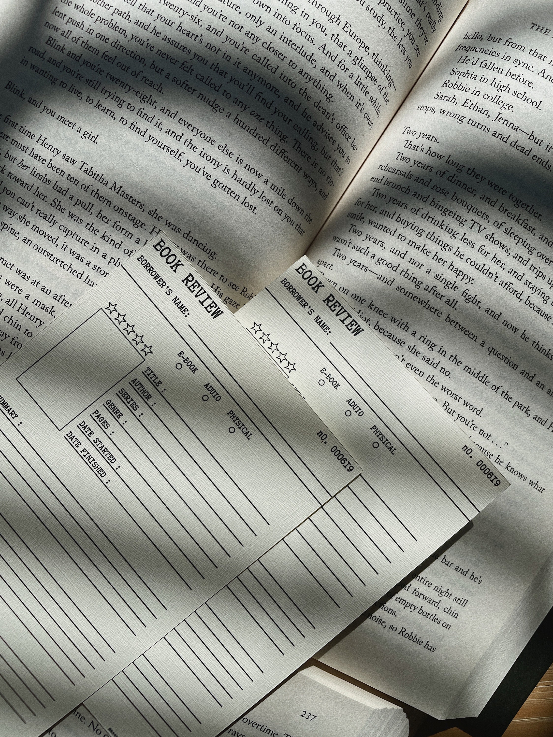 Book Review Library Card Tracker - Etsy