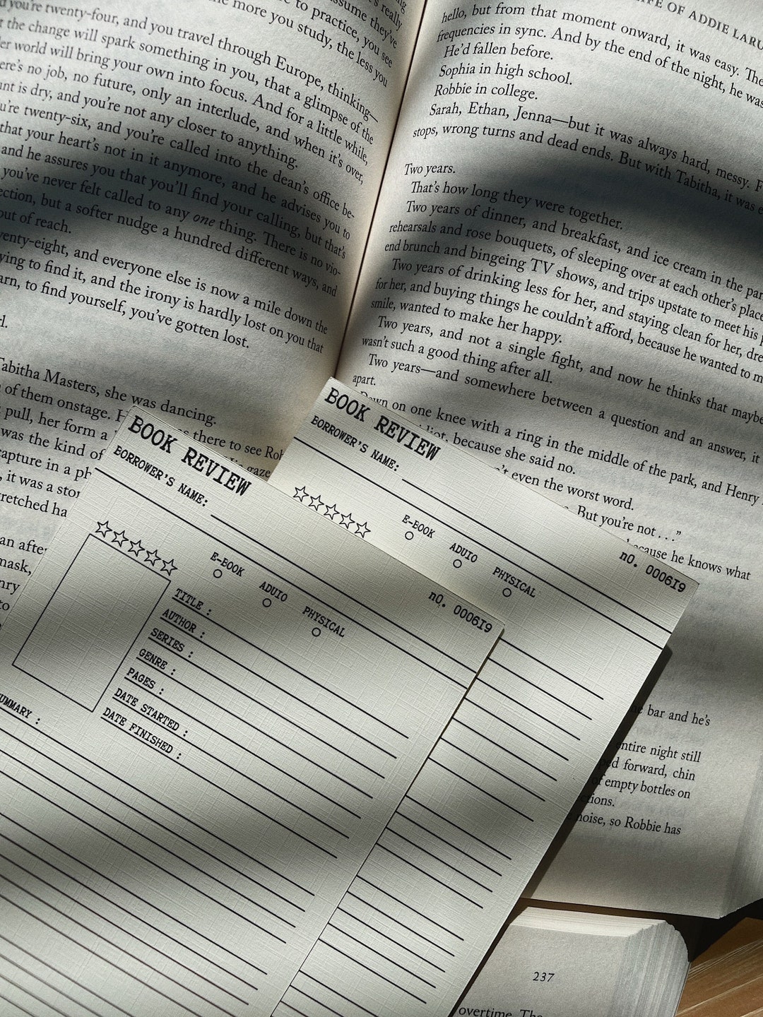 Book Review Library Card Tracker - Etsy