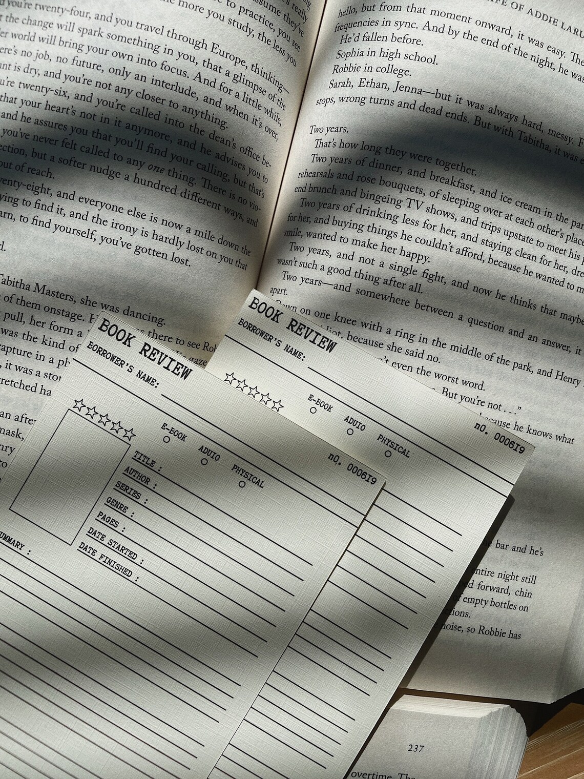 Book Review Library Card Tracker - Etsy