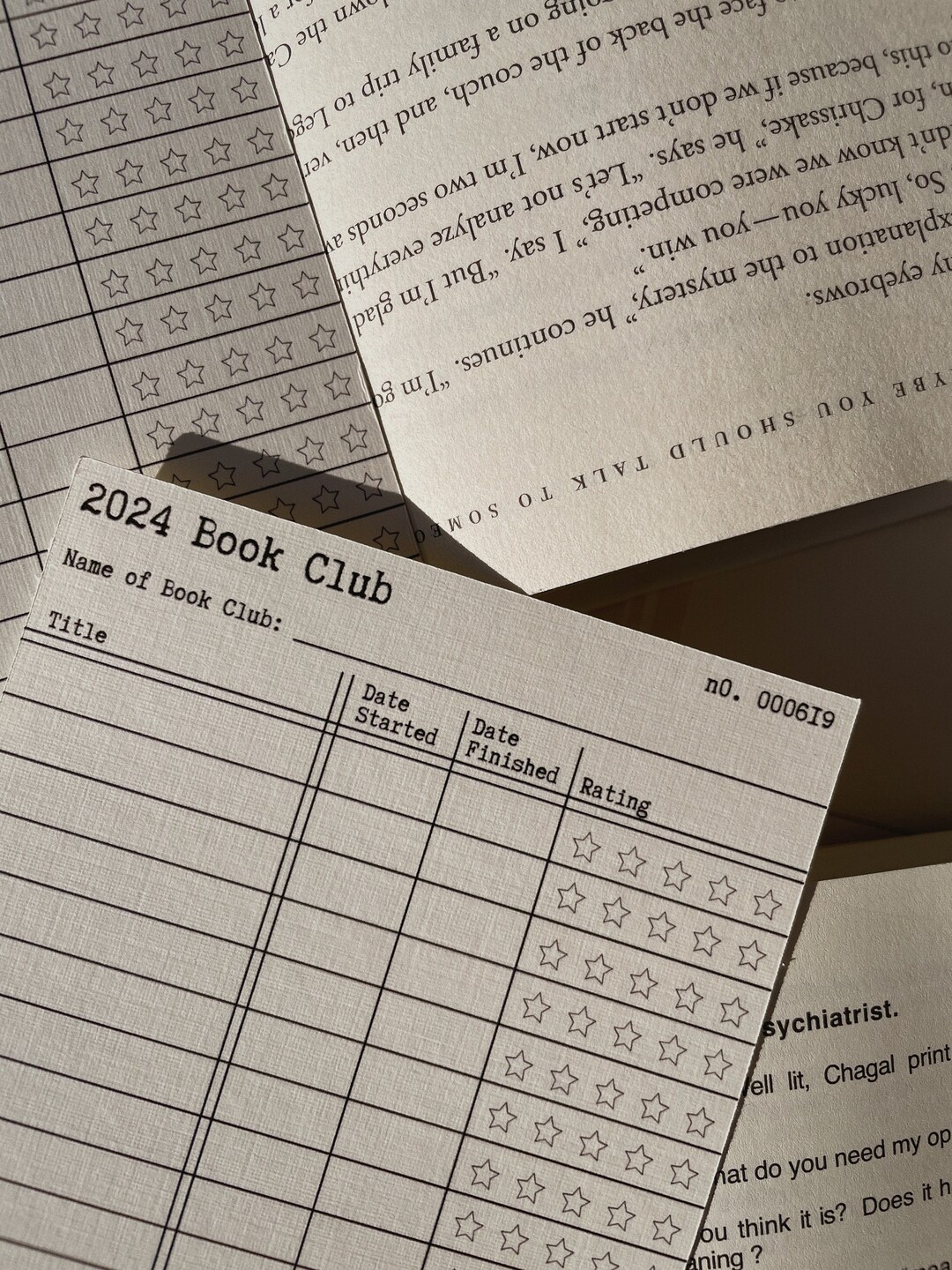 2024 Book Club Card - Etsy