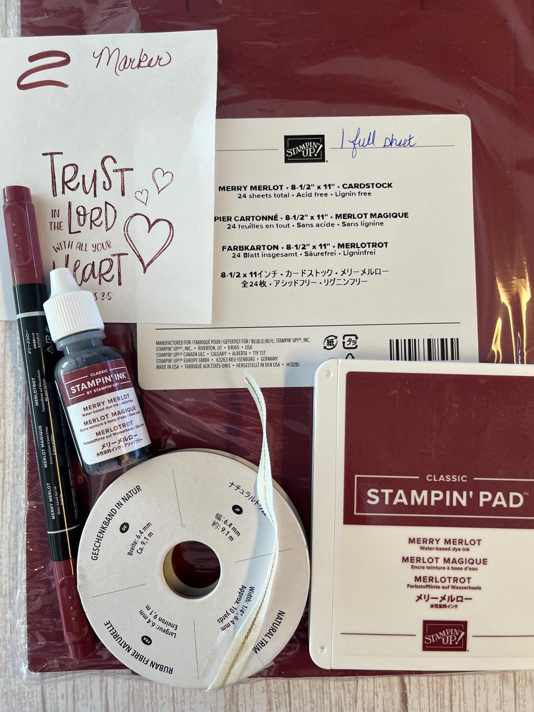 Stampin’ Up! Merry Merlot Color Bundle - Etsy