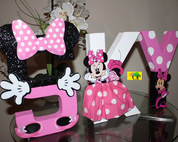 Minnie Mouse Letters 3D, Minnie Mouse Birthday Party Decorations ...