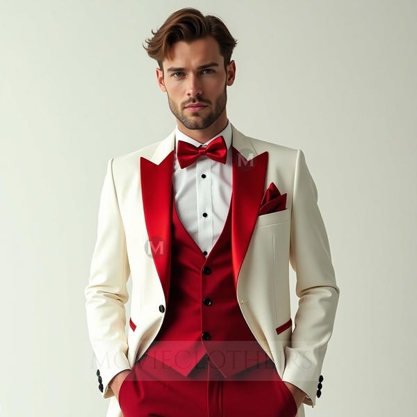 Red Suit Tailored - Etsy