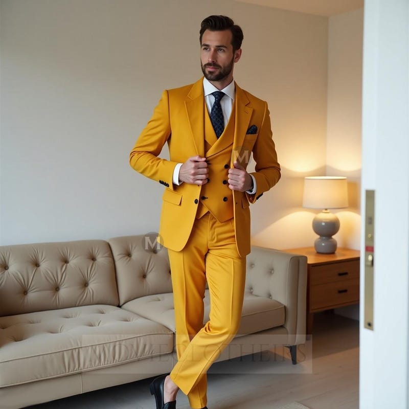 Mustard Mens Suit - Etsy