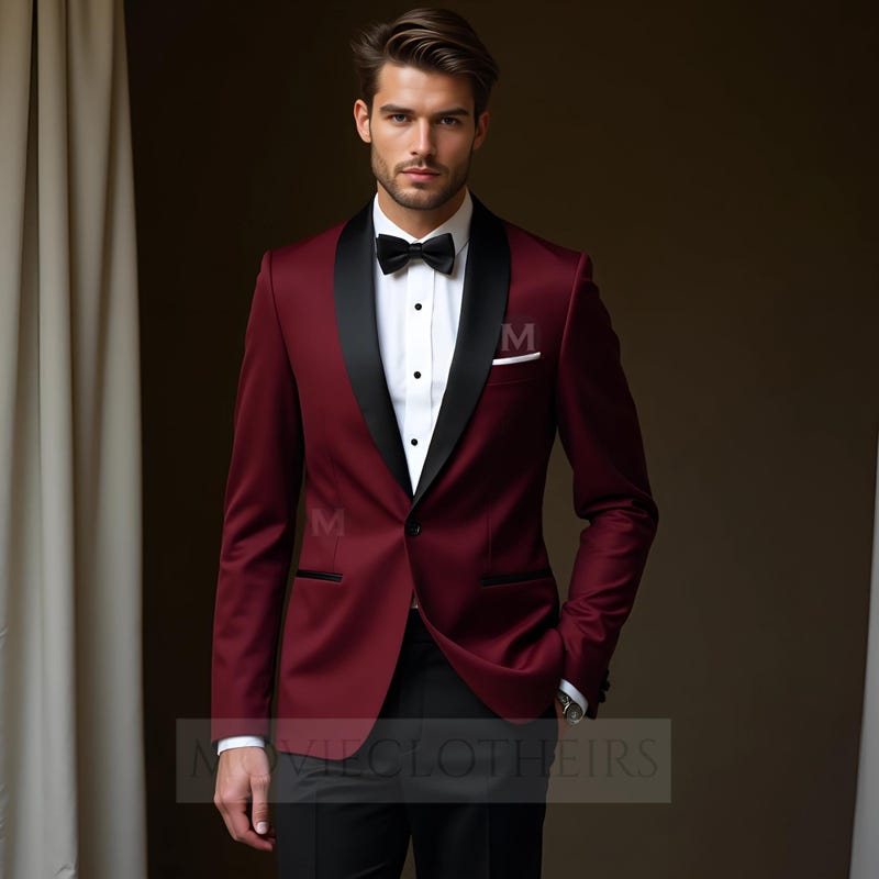 Burgundy Color Tuxedo - Etsy UK