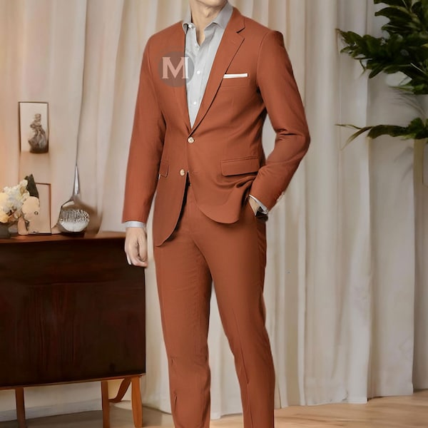 Terracotta Wedding Suit - Etsy